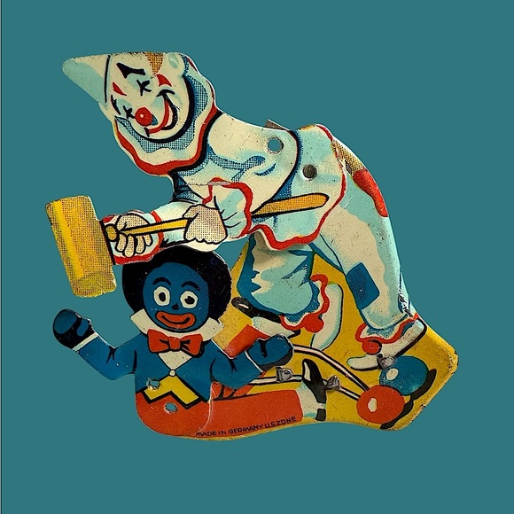 Toys | Tin Lithograph Clicker Toy Clown Golly Doll | Poshmark